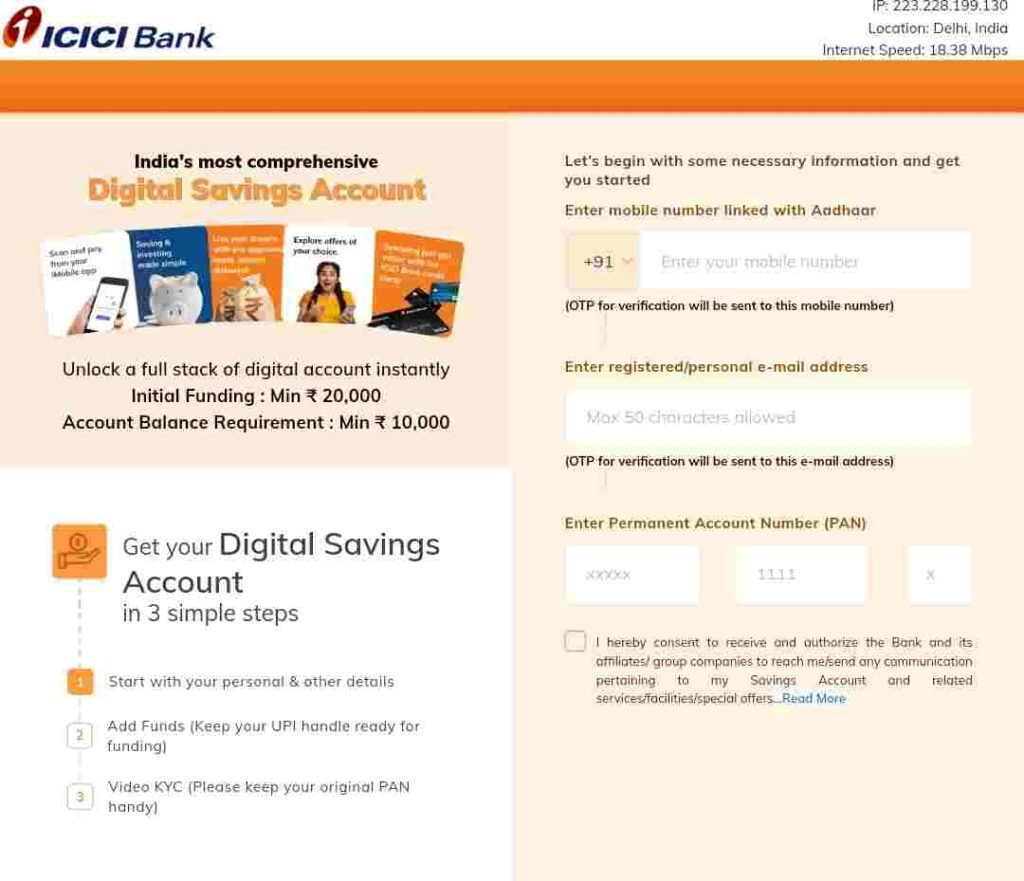 ICICI Bank Zero Balance Account Opening Online : ICICI Bank Zero ...